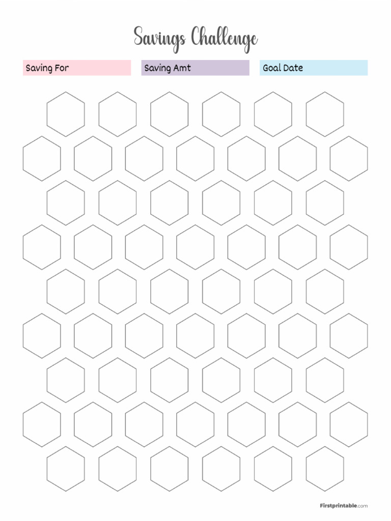Printable Planner Savings Challenge - Firstprintable - Com | PDF