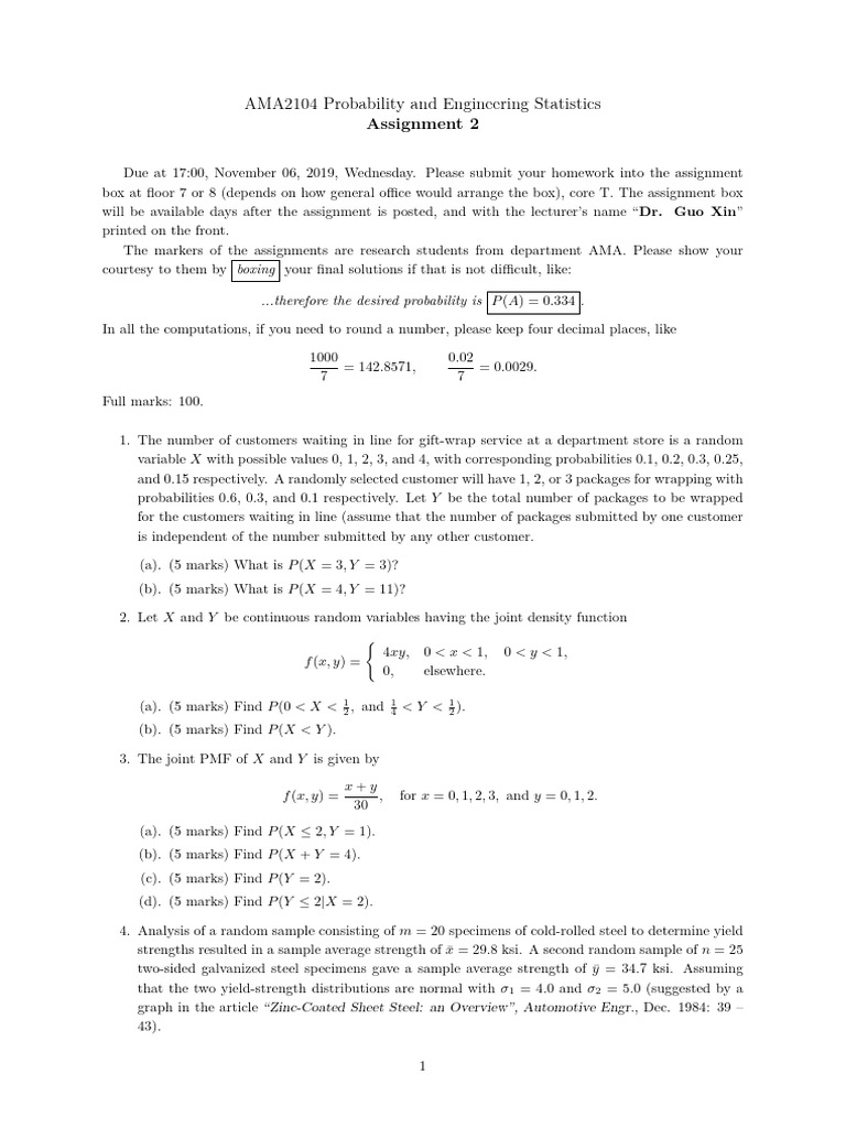 14_Assignment2 | PDF | Probability Density Function | Measure Theory