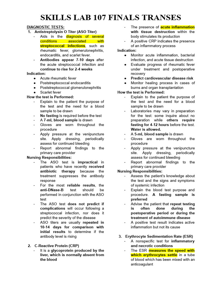 SKLAB 107 FINALS TRANSES | PDF | Coagulation | Bleeding