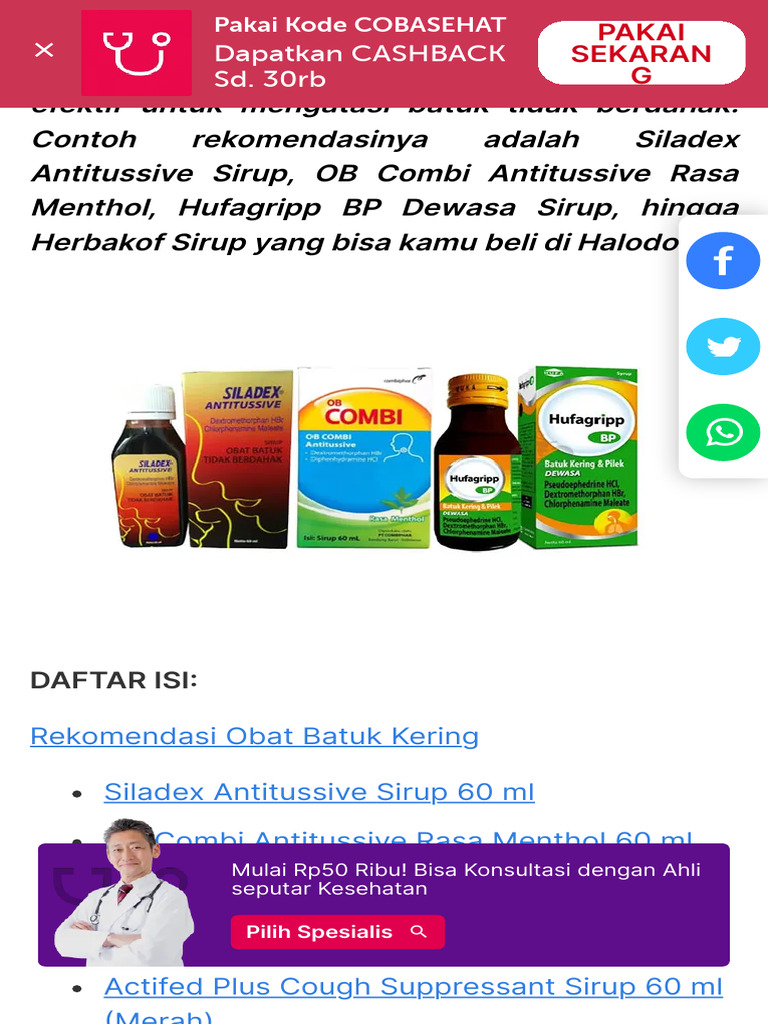 Obat Batuk Kering Efektif Terbaik | PDF