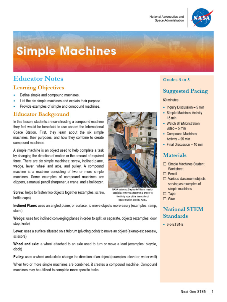 simple_machines_classroom_connection_508 | PDF | Machines | Mechanical ...