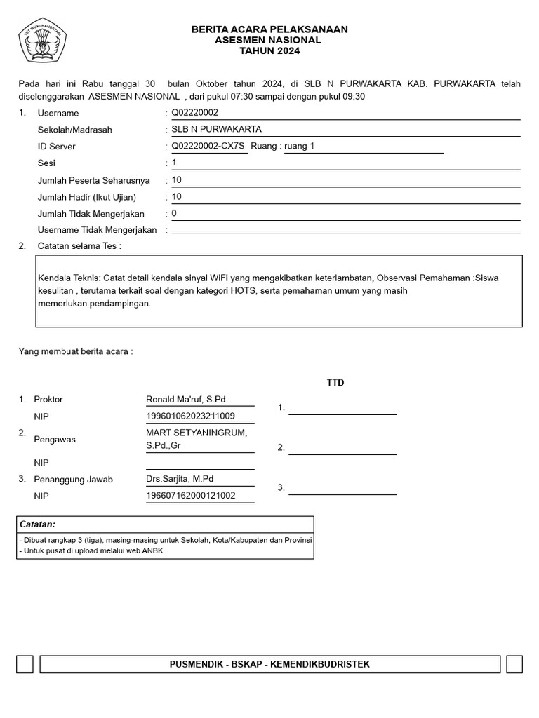 Asesmen Nasional - Tahun 2024 | PDF