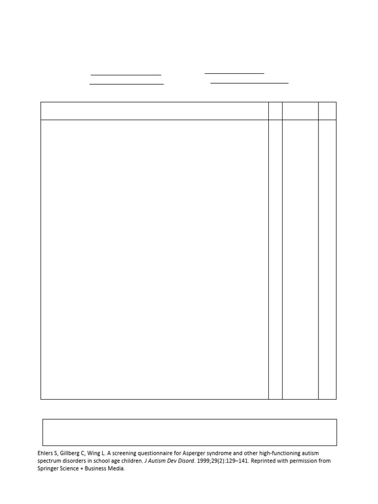 11-16-years-ASSQ-Questions | PDF | Asperger Syndrome | Cognition