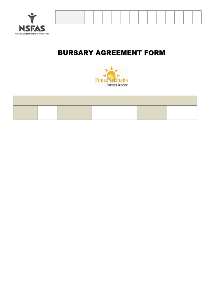 Bursary Agreement Form DBE Vetted Complete Online (2) (2) | PDF