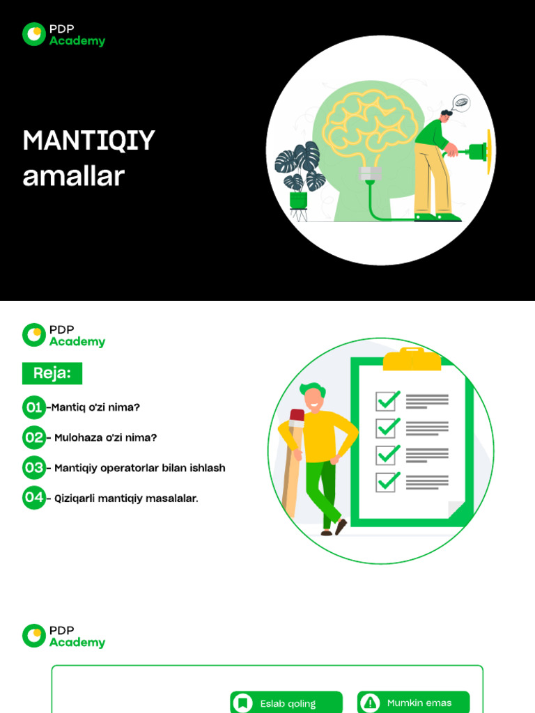 Mantiqiy Amallar I Modul 6-Dars | PDF