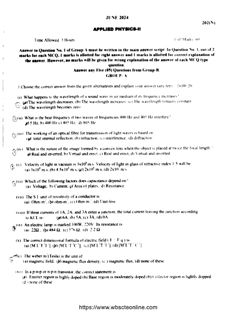 Diploma 2 Sem Applied Physics 2 202 n Jun 2024 | PDF