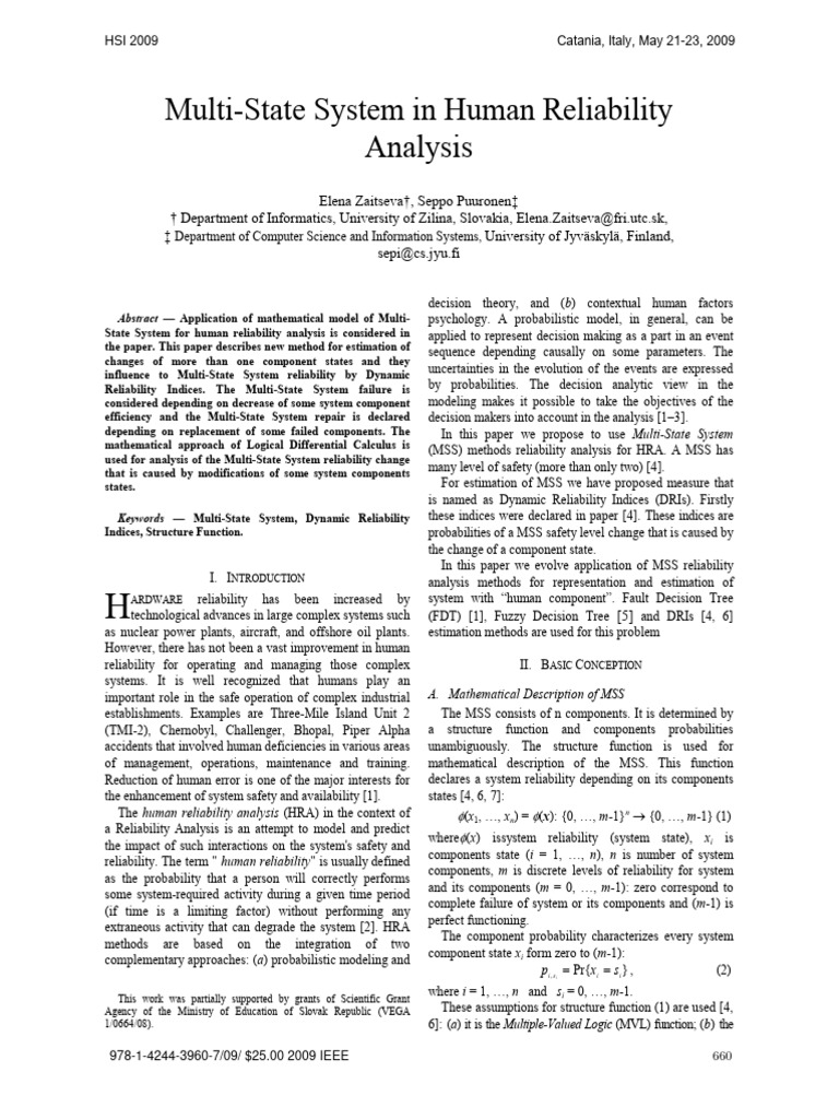Multi-State System Reliability Analysis | PDF | Reliability Engineering | Mathematical Analysis
