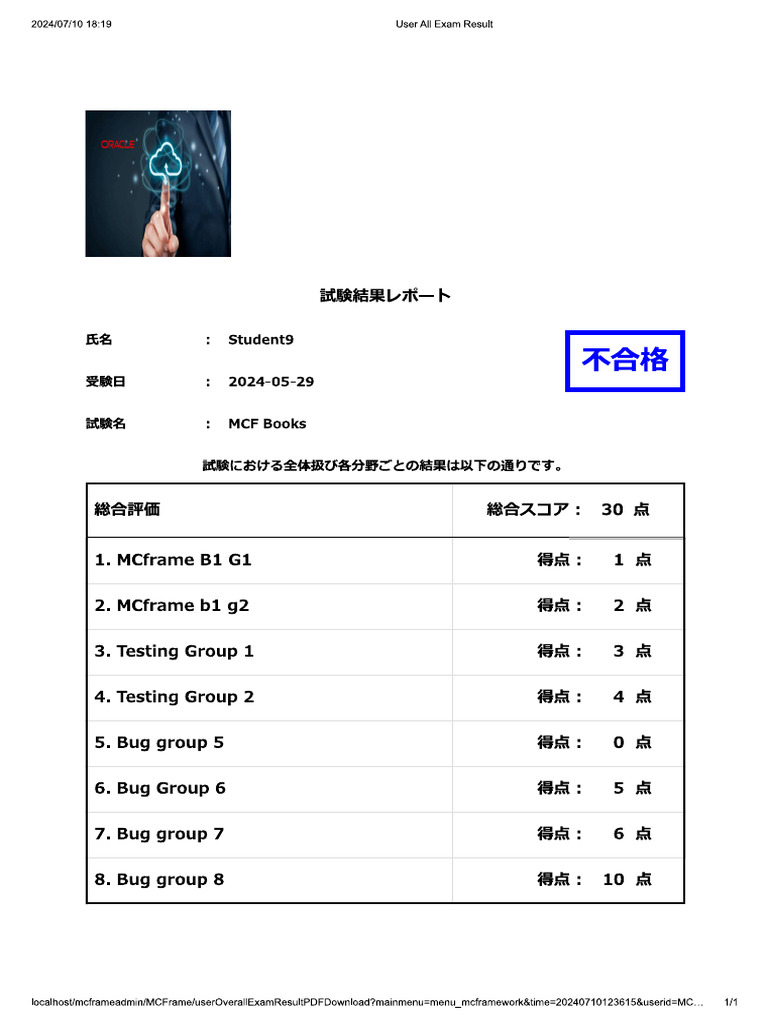 Sample Result PDF | PDF