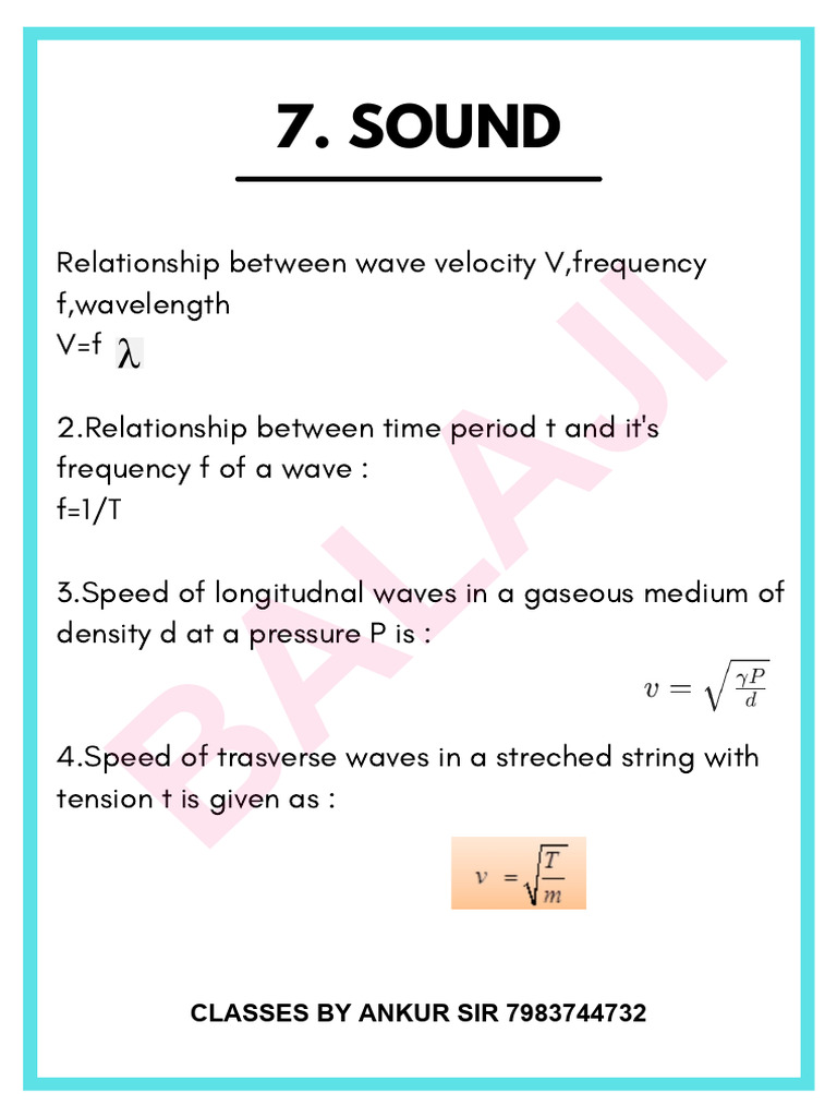 Wave Velocity, Frequency, and Sound Basics | PDF