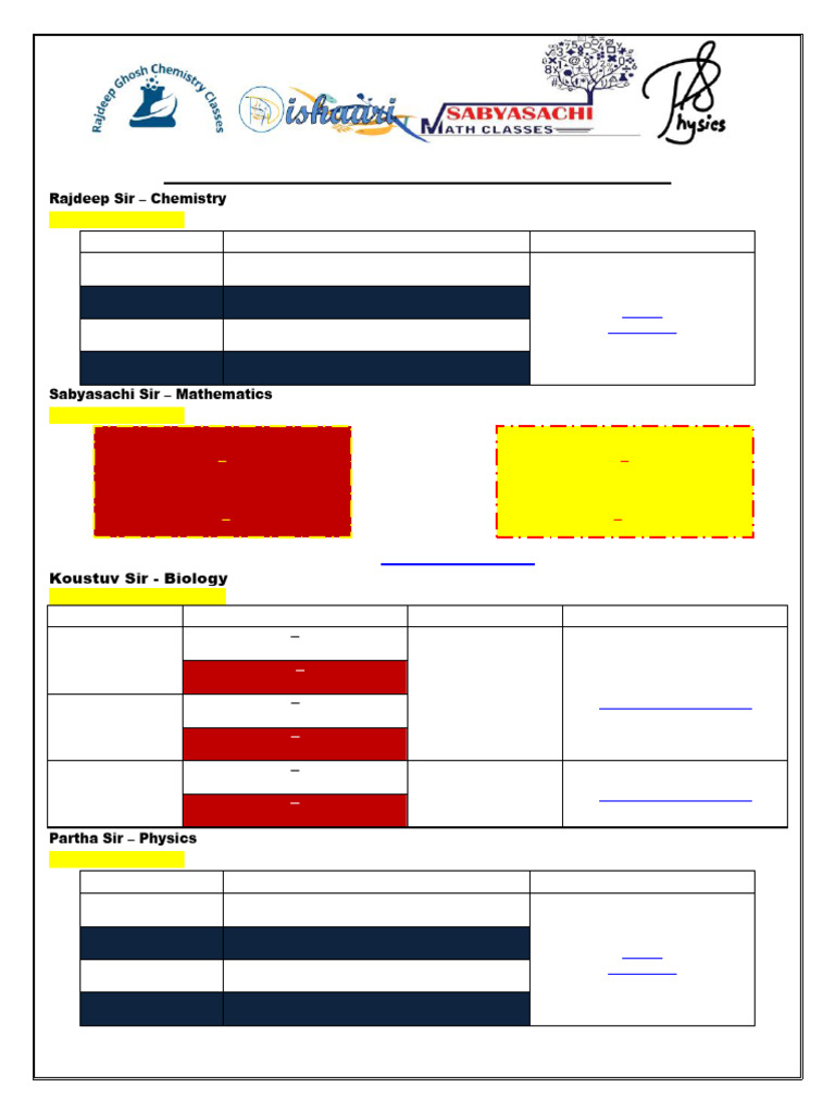 Schedule of Class XI 2025-26 | PDF