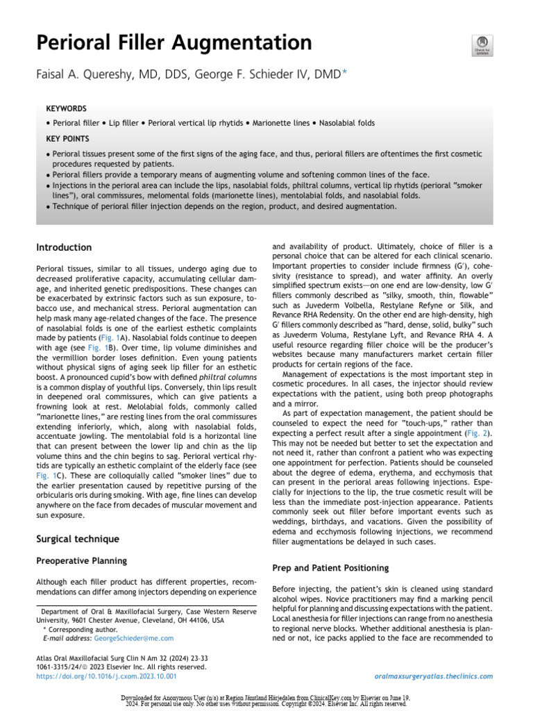 Perioral Filler Augmentation - Atlas of The Oral and Maxillofacial ...