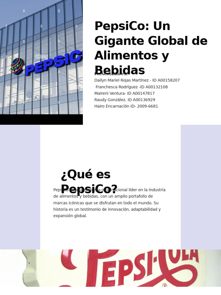 PepsiCo Un Gigante Global de Alimentos y Bebidas | PDF | Pepsi Co ...