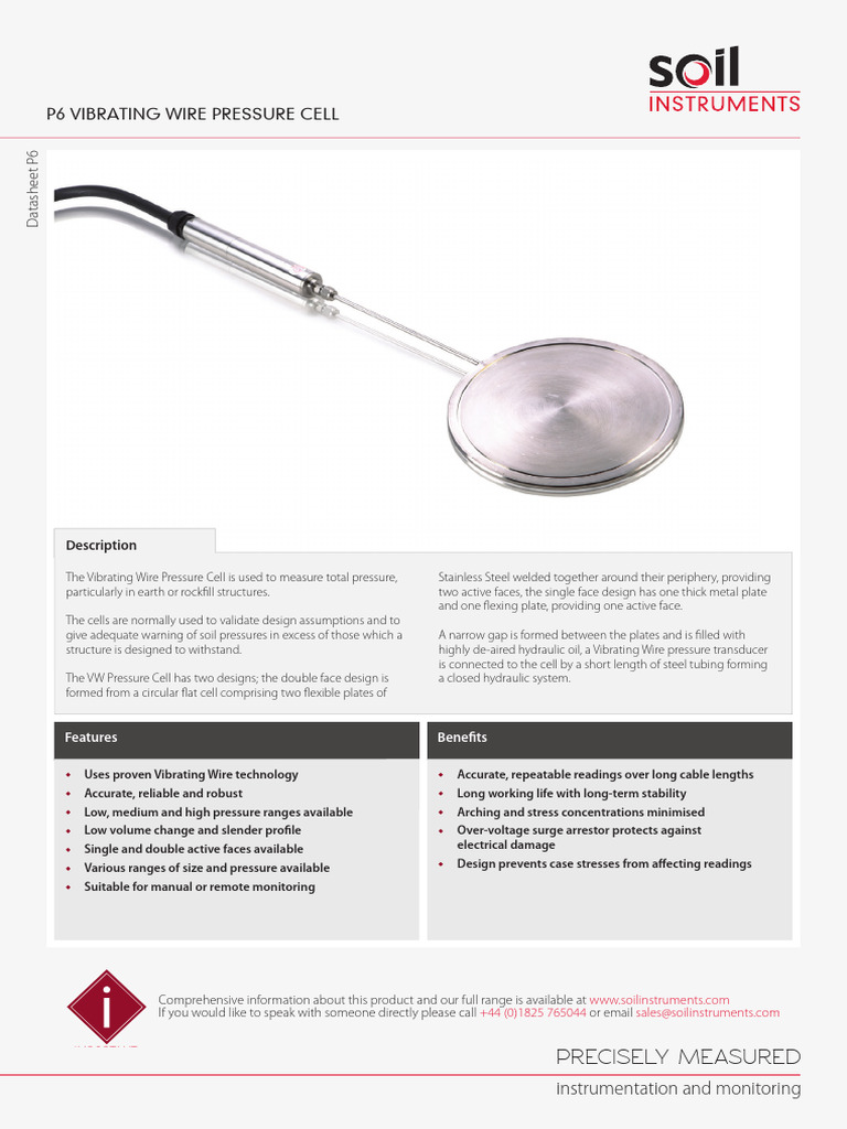 Vibrating Wire Pressure Cell Guide | PDF | Wire | Deep Foundation