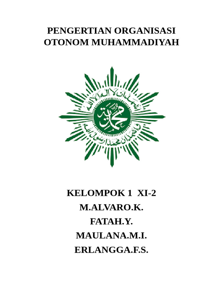 PENGERTIAN ORGANISASI OTONOM MUHAMMADIYAH Kel.1 | PDF