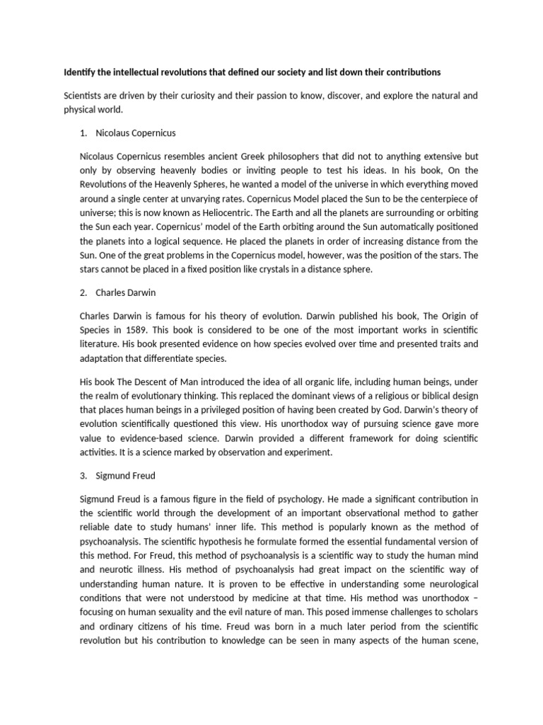 Intellectual Revolution - DONE | PDF | Sigmund Freud | Psychoanalysis