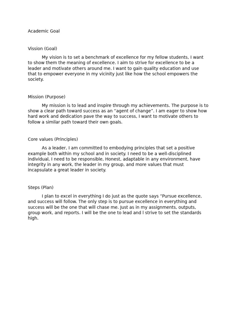 Academic Goal | PDF