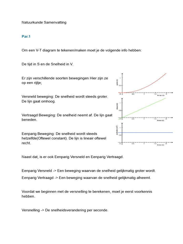 Natuurkunde Samenvatting 1 | PDF