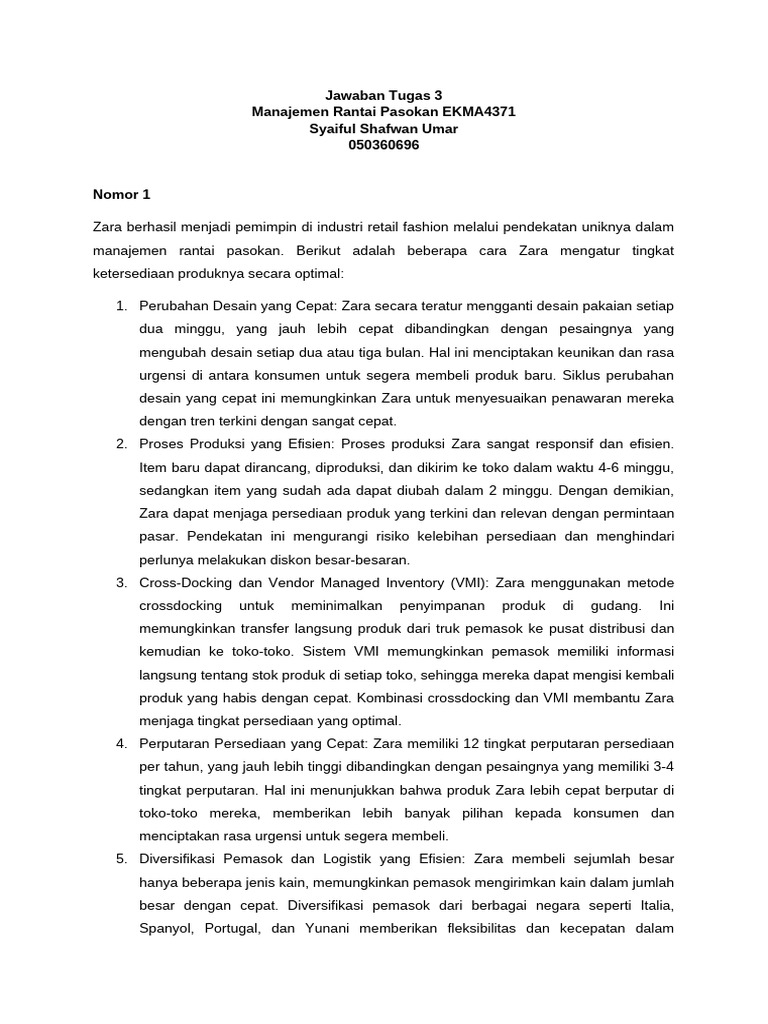 TUGAS 3 MANAJEMEN RANTAI PASOKAN SYAIFUL | PDF