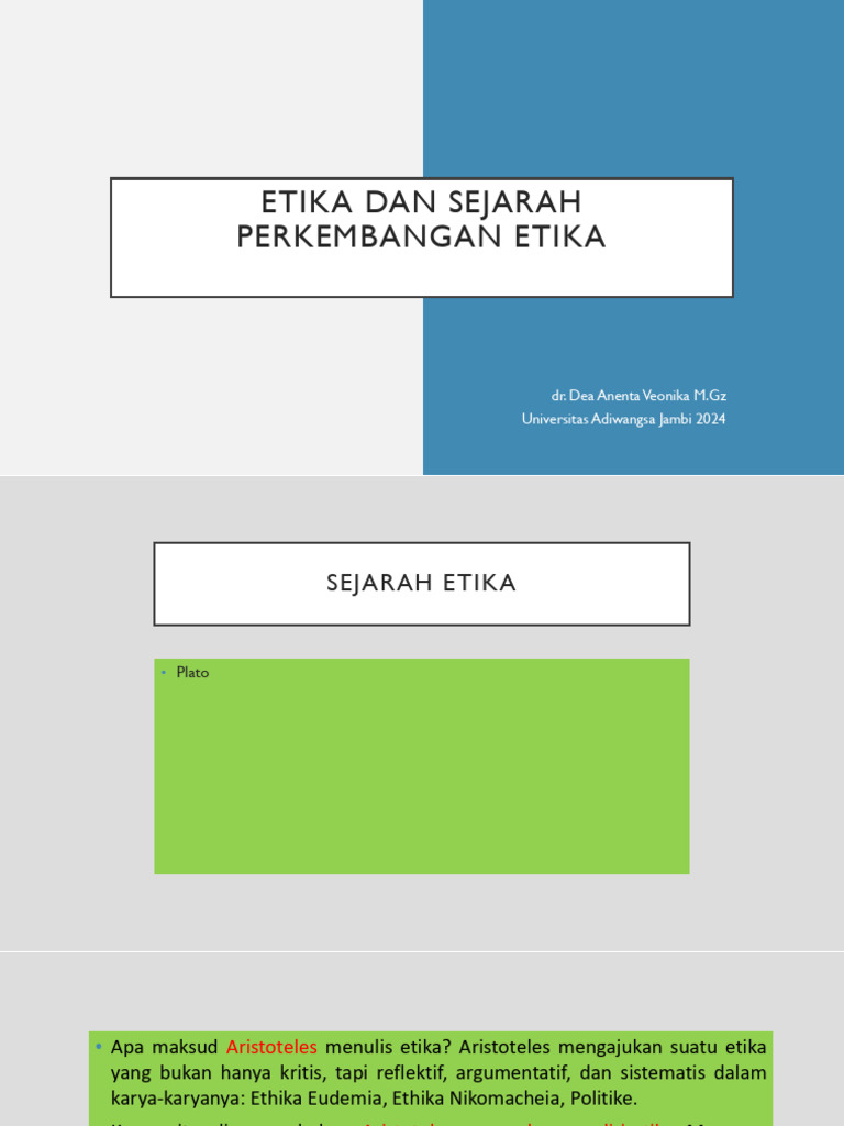 Sejarah dan Definisi Etika Manusia | PDF
