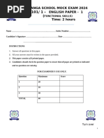 Form 3 - English - Question Paper | PDF | Cognition