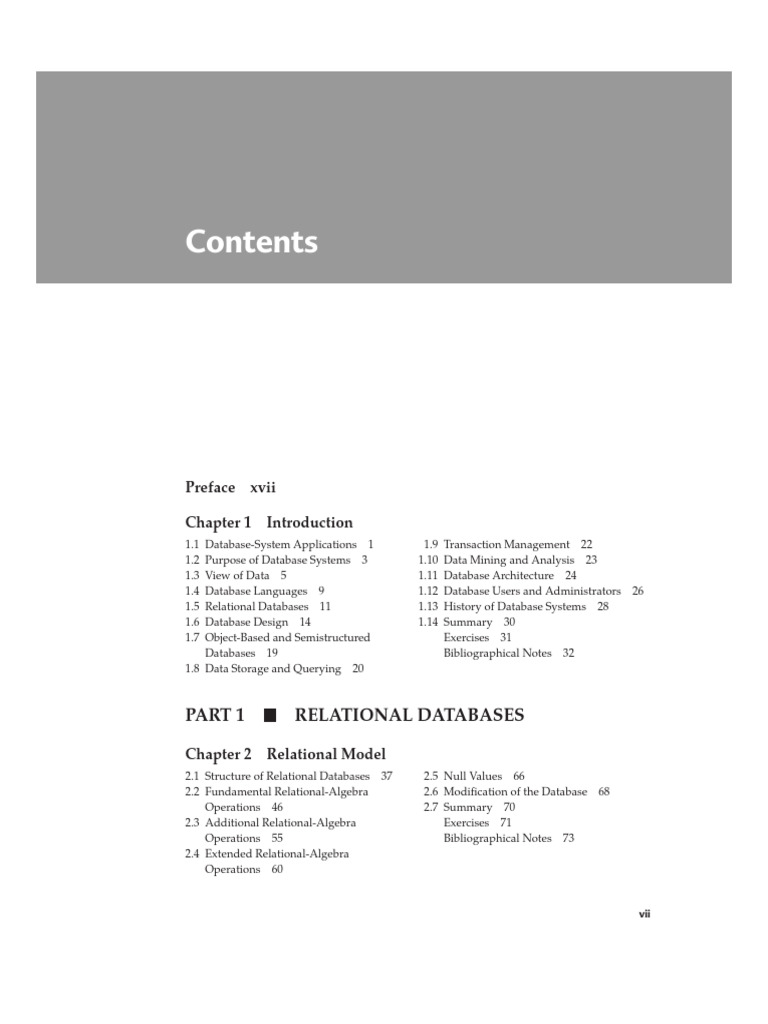 toc (1) | PDF | Relational Model | Databases