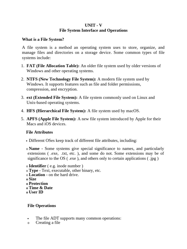 OS R22 2-2 UNIT-5 | PDF | File System | Computer File