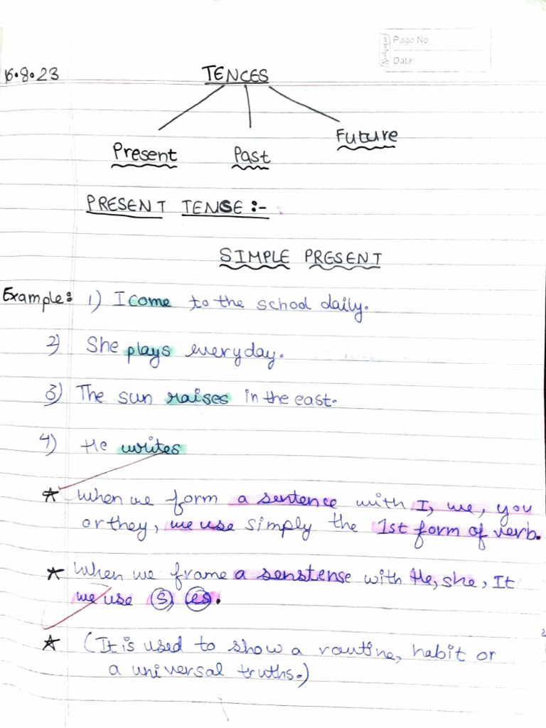 tense class 9th | PDF | Grammar | Language Mechanics