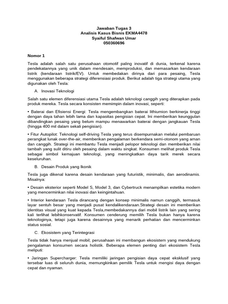 TUGAS 3 ANALISIS KASUS BISNIS SYAIFUL | PDF