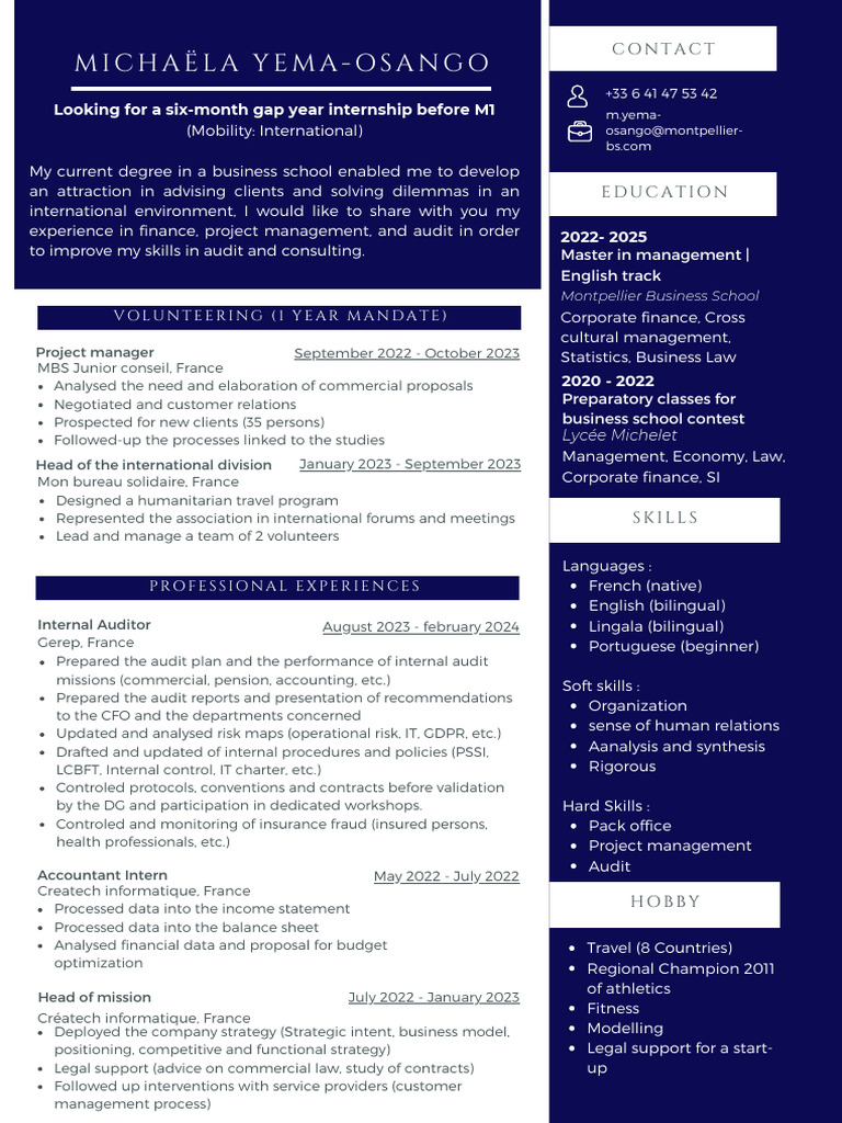 Resume - Internship 2024 | PDF | Internal Audit | Internal Control