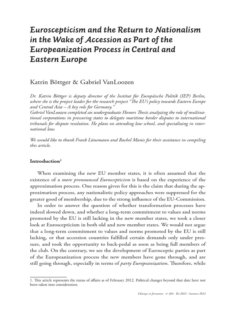 Euroscepticism & Nationalism in EU | PDF | European Union | Nation