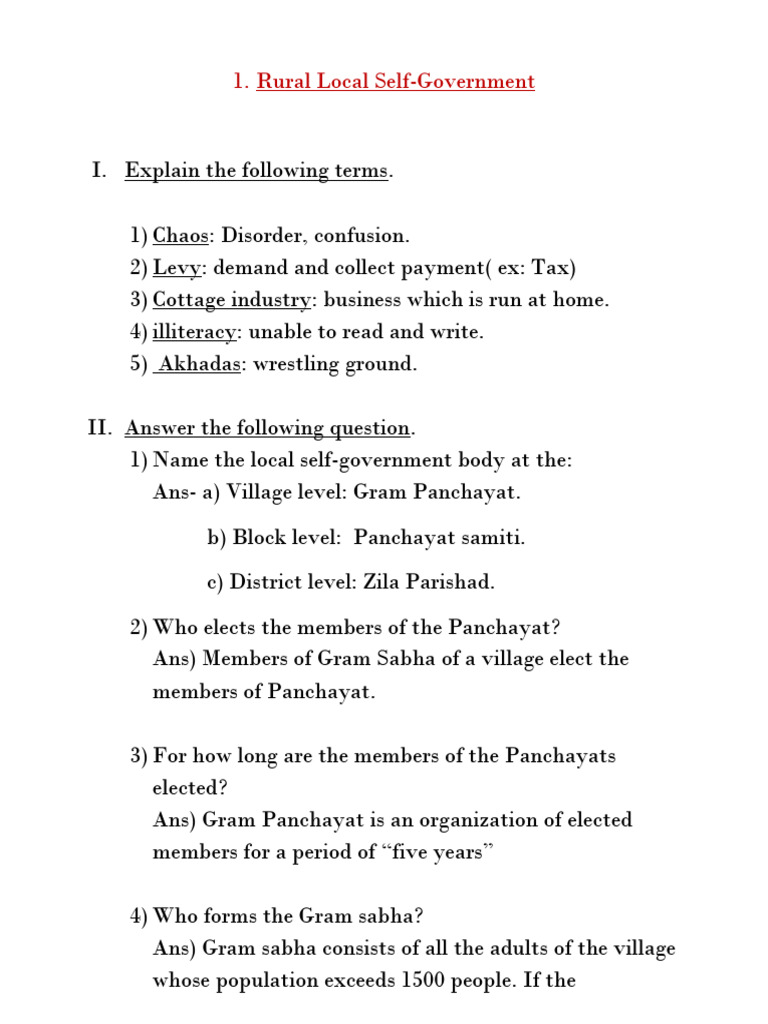 1.Rural local self government docx | PDF 1.Rural local self government docx | PDF