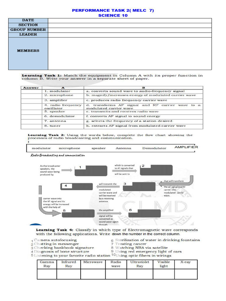 Sci 10 Q2 Performance Task 2melc 7 | PDF