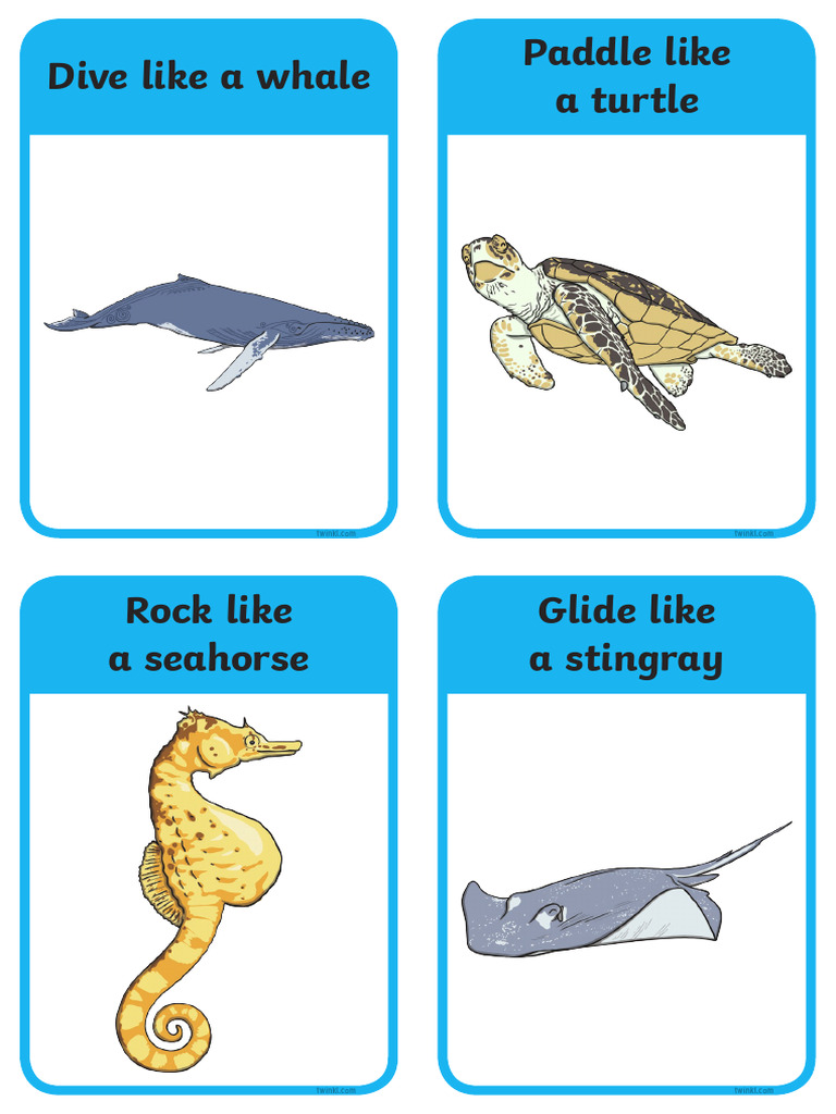 Ocean Animal Movement Cards | PDF