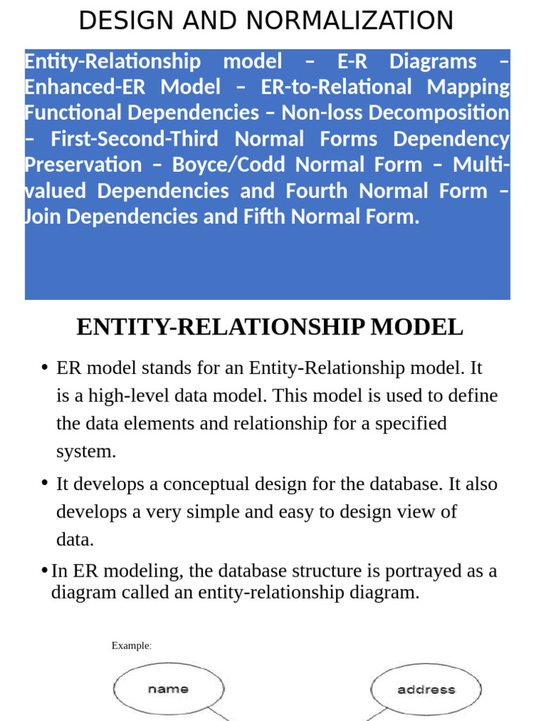 Unit-II Design and Normalization | PDF | Conceptual Model | Information ...