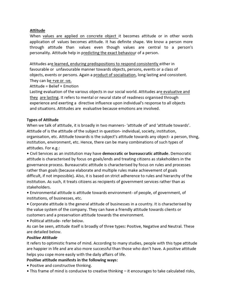 attitude_notes_29 | PDF | Attitude (Psychology) | Morality