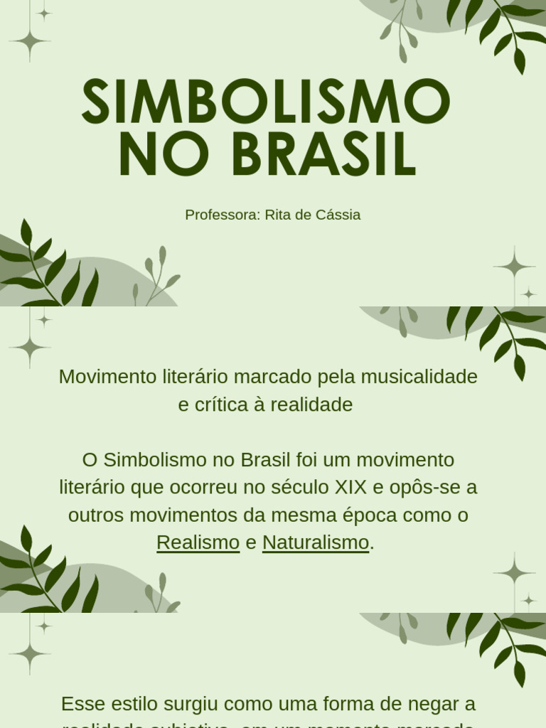 Simbolismo no Brasil: Características e Autores | PDF | Simbolismo (artes)