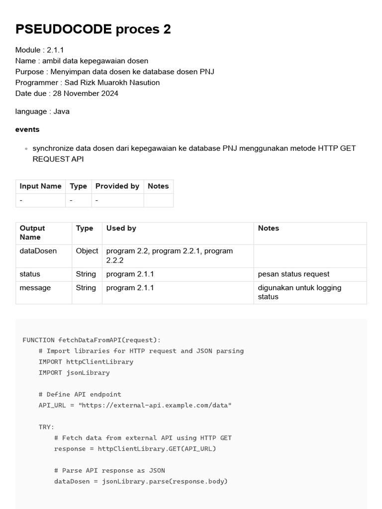 PSEUDOCODE proces 2 | PDF | Databases | Json