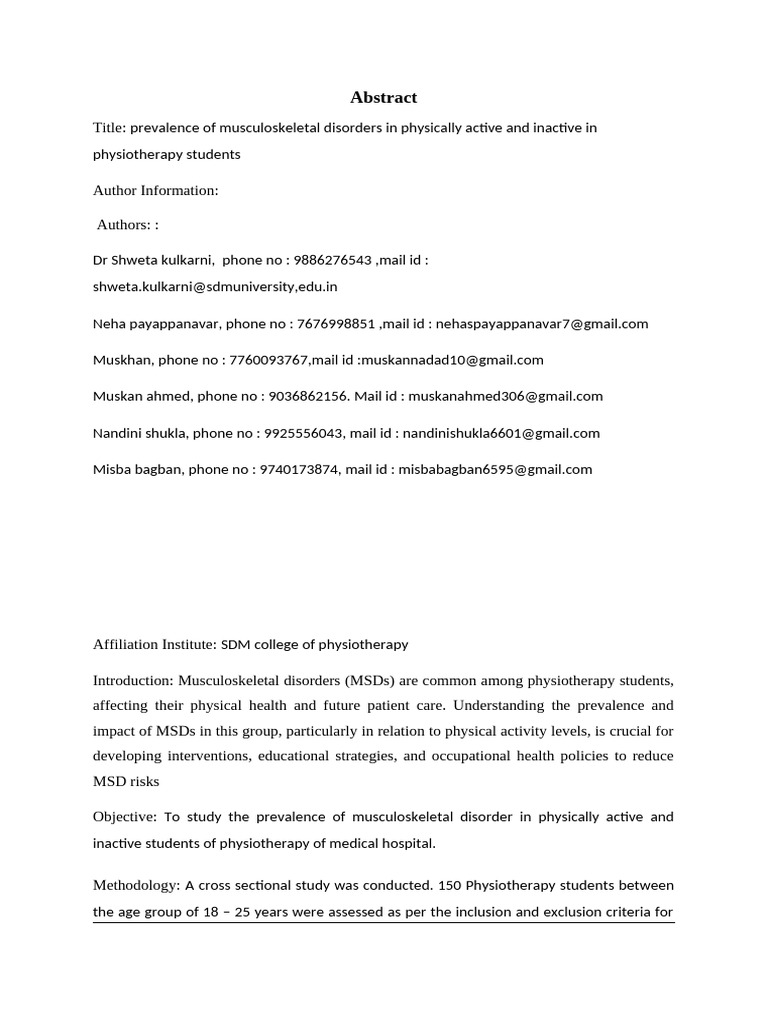 Abstract For Conference-1 | PDF