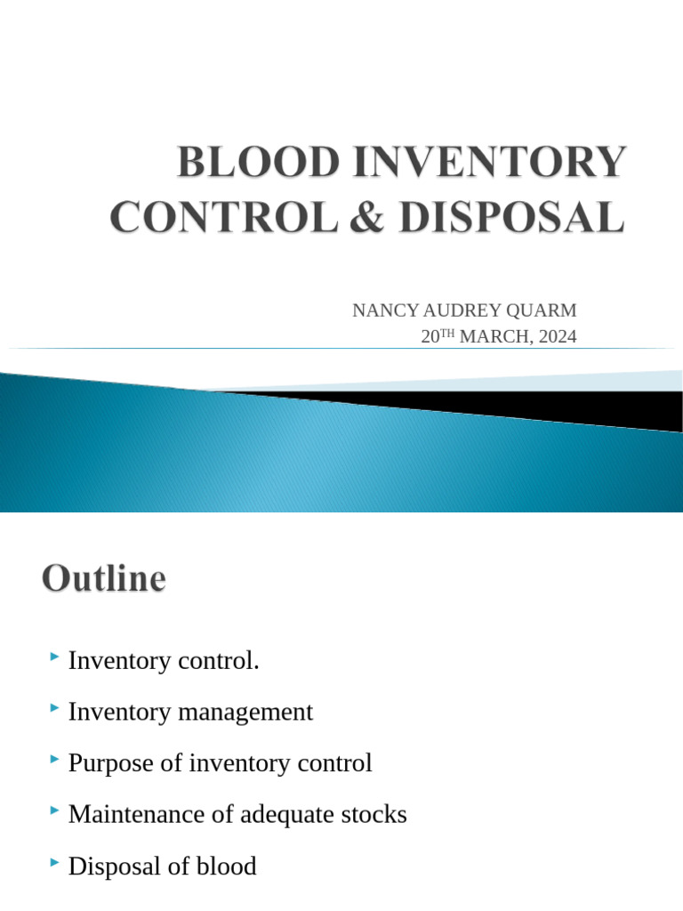 Effective Blood Inventory Management | PDF | Inventory