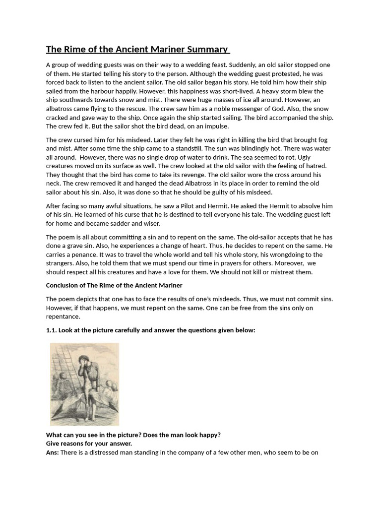 The Rime of The Ancient Mariner Summary | PDF | Repentance