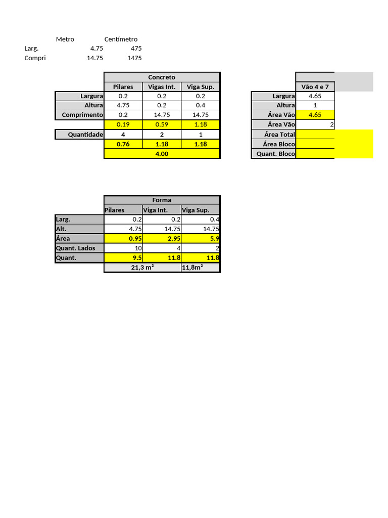 Planilha Quantidades Andrei | PDF