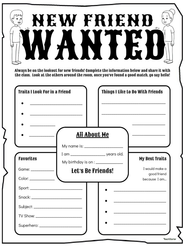 Best Friend Wanted Poster Template Print Able PDF | PDF