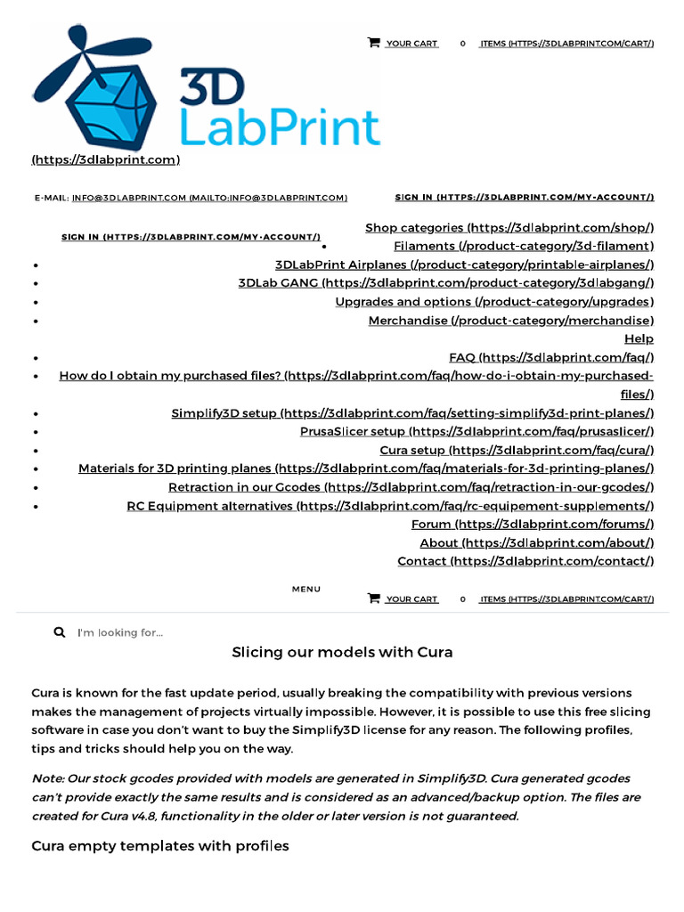 Slicing our models with Cura – 3DLabPrint | PDF