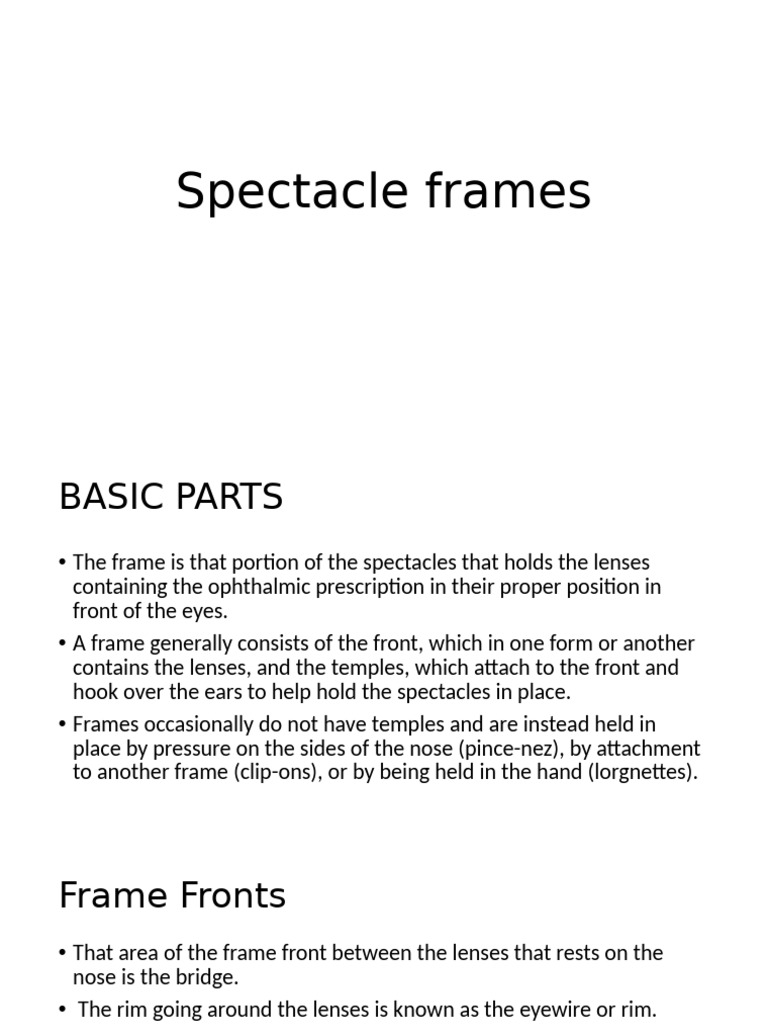 Spectacle Frames 1 | PDF | Glasses