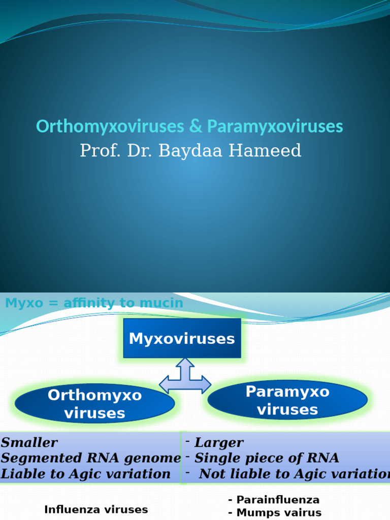 Orthomyxovirus and Paramyxoviruses | PDF | Influenza | Virus