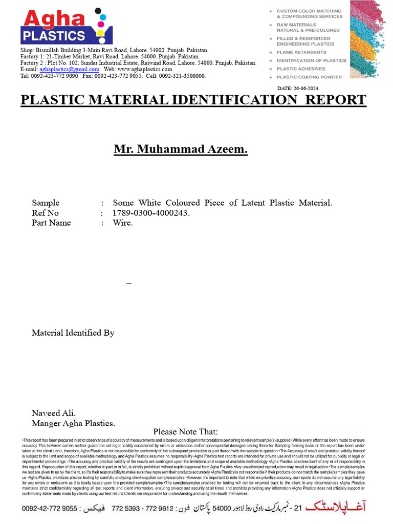 1789-0300-4000243. Mr. Muhammad Azeem. White | PDF