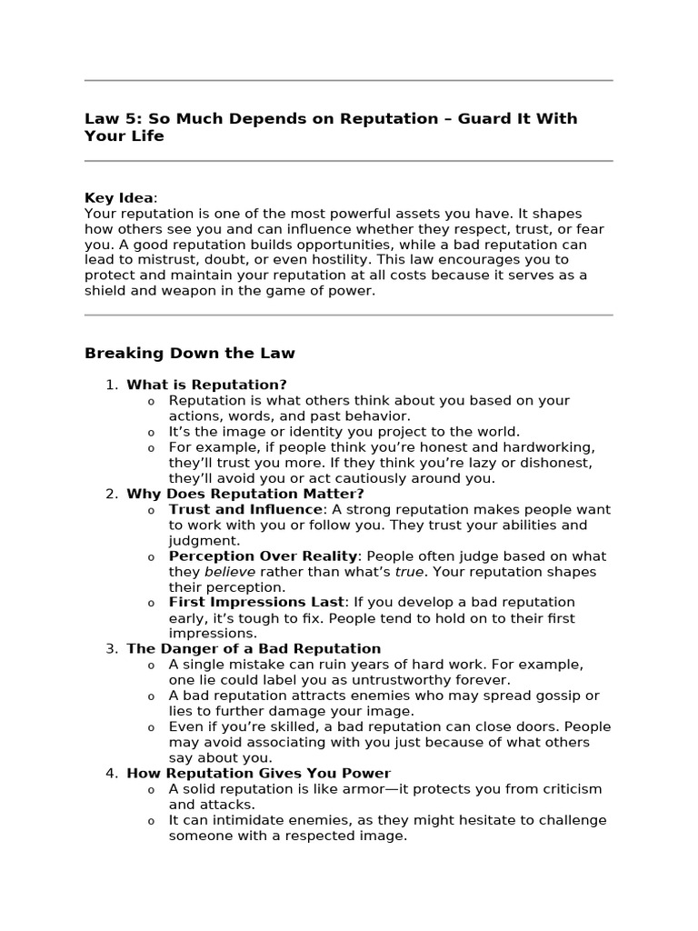 5.So Much Depends on Reputation – Guard It With Your Life | PDF ...