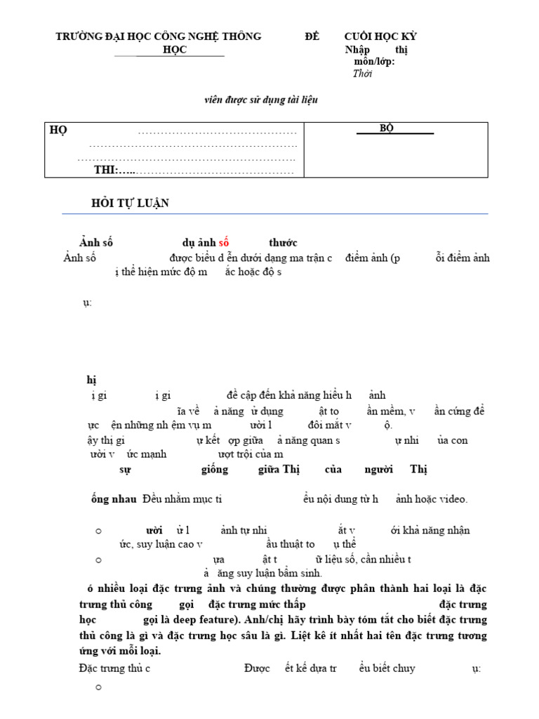 Dethi - CS231.O2.2024 Answer | PDF