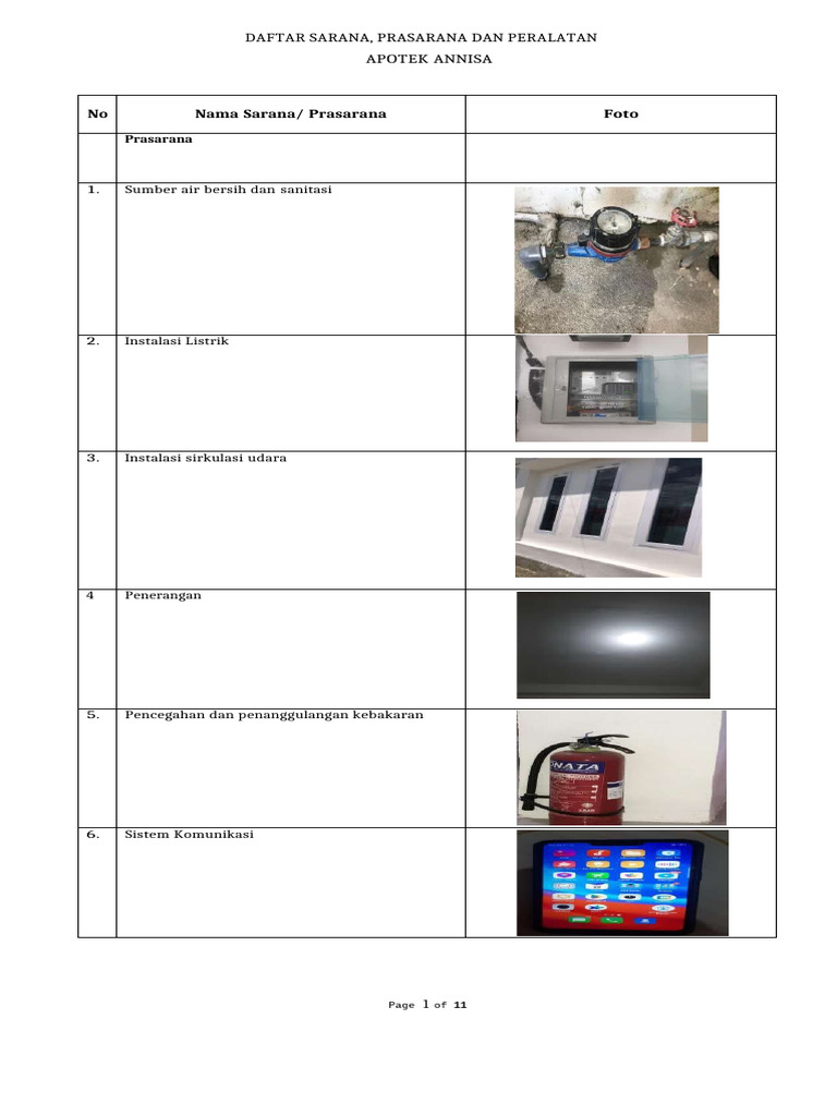 Form - Daftar - Sarpras - Apotek Annisa - PDF FIX - Compressed | PDF