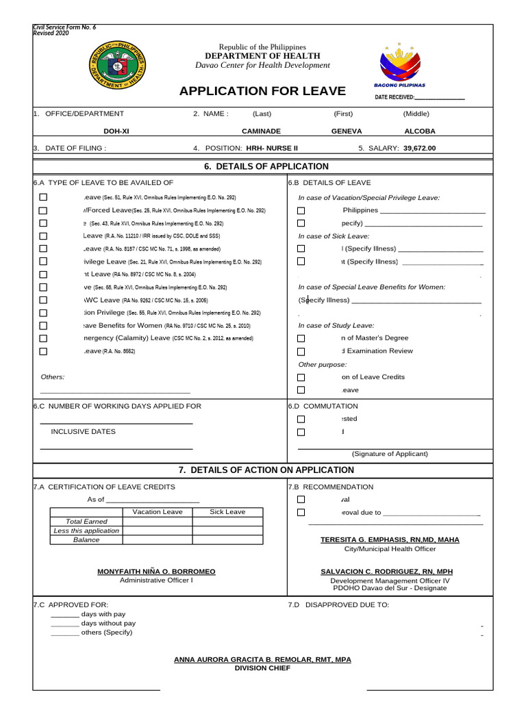 Leave Application Less Than 30 Days | PDF | Parental Leave | Childbirth